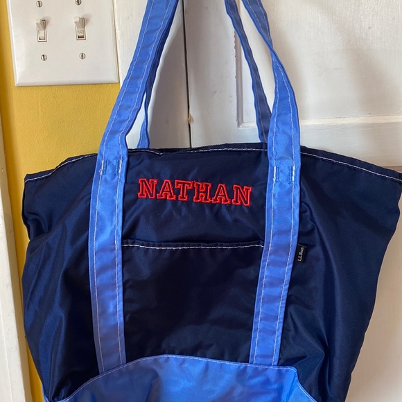 L.L. Bean | Accessories | Ll Bean Navy Bag With Name Nathan On It ...